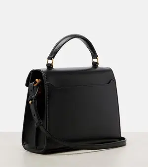 Saint Laurent Cassandra Mini Leather Shoulder Bag - Black