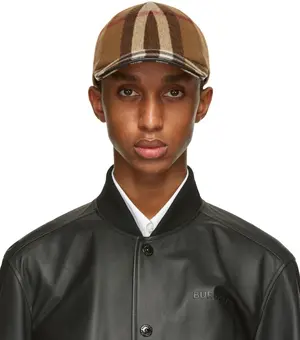 Burberry Burberry Brown Wool Check Baseball Cap - Dark Birch