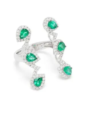 STEFERE 18kt White Gold Diamond And Emerald Ring