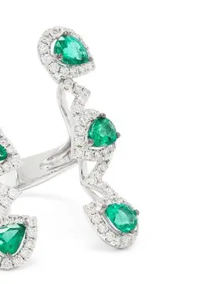 STEFERE 18kt White Gold Diamond And Emerald Ring