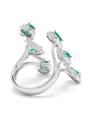 STEFERE 18kt White Gold Diamond And Emerald Ring