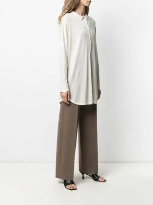 N.peal Longline Silk-cashmere Blend Shirt