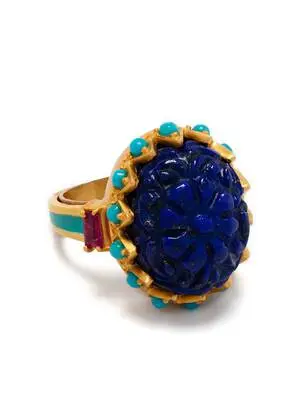 AKANSHA SETHI Lapis Flower Ring