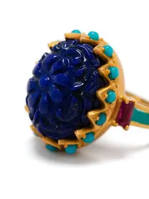 AKANSHA SETHI Lapis Flower Ring
