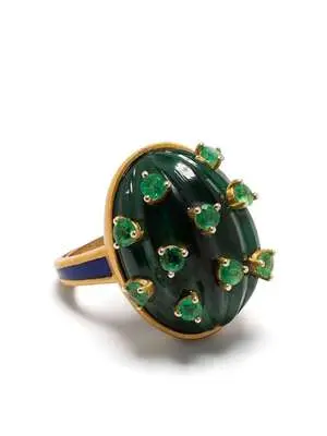 AKANSHA SETHI Cactus Emerald Studded Ring
