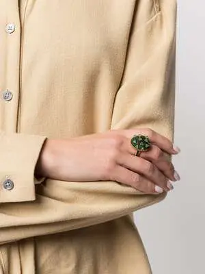 AKANSHA SETHI Cactus Emerald Studded Ring