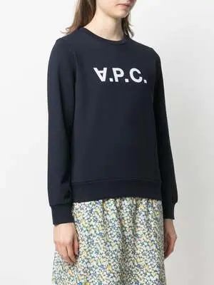 A.p.c. Logo Print Sweatshirt - Blue