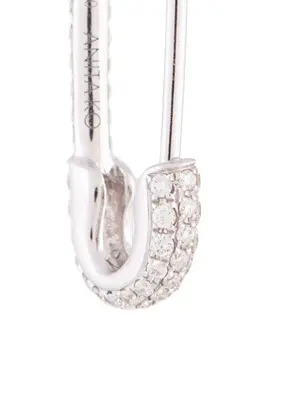 ANITA KO 18k White Gold Safety Pin Diamond Earring