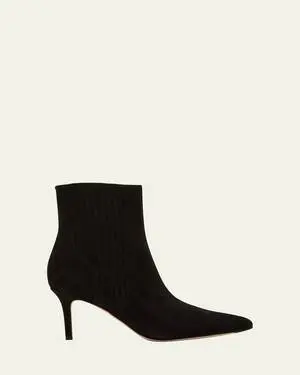 Veronica Beard Lisa Suede Ankle Booties - Black