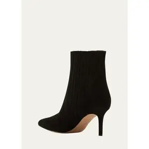 Veronica Beard Lisa Suede Ankle Booties - Espresso