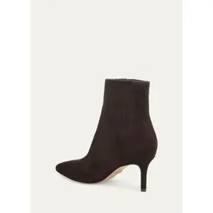 Veronica Beard Lisa Suede Ankle Booties - Espresso