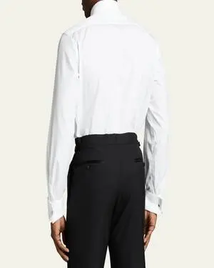 Bergdorf Goodman Pique Bib-front Tuxedo Shirt - White