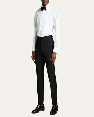 Bergdorf Goodman Pique Bib-front Tuxedo Shirt - White