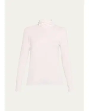 Majestic Filatures Viscose Jersey Turtleneck - Blanc
