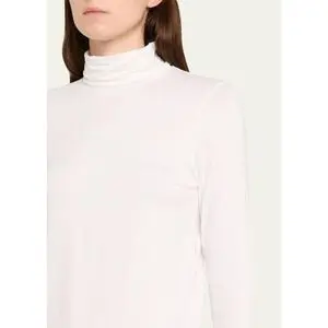 Majestic Filatures Viscose Jersey Turtleneck - Blanc