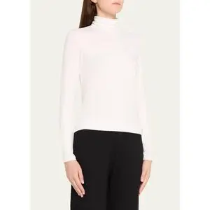 Majestic Filatures Viscose Jersey Turtleneck - Blanc