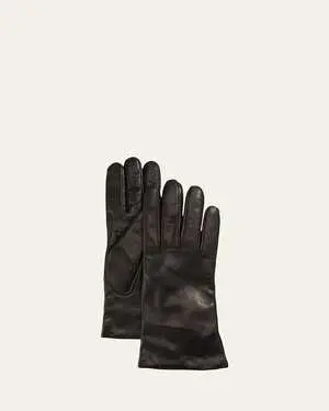 Portolano Portolano Cashmere-Lined Napa Leather Gloves Black