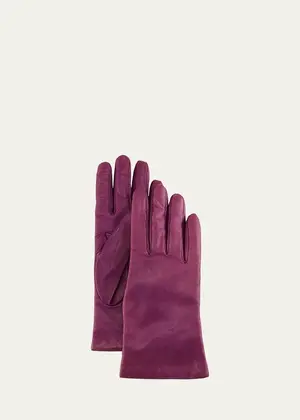 Portolano Portolano Cashmere-Lined Napa Leather Gloves Purple