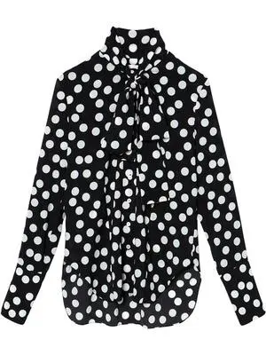 Carolina Herrera Polka-dot Pussy-bow Shirt