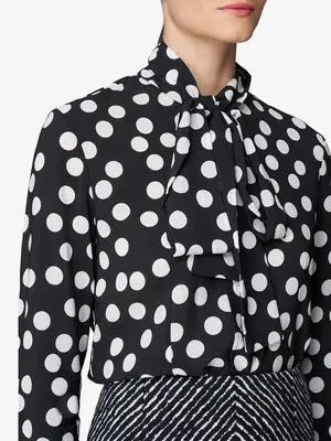 Carolina Herrera Polka-dot Pussy-bow Shirt