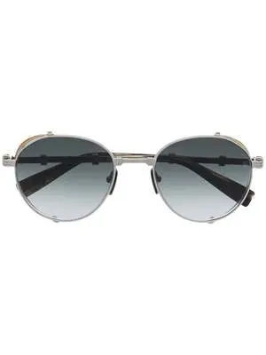 Balmain X Akoni Round Frame Sunglasses - Silver