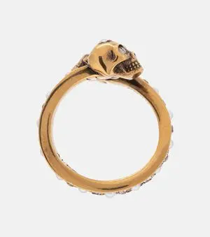 Alexander McQueen Embellished Brass Ring
