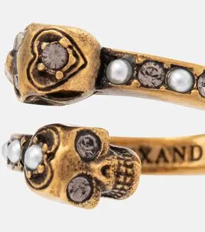 Alexander McQueen Embellished Brass Ring