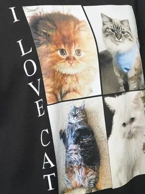 Balenciaga I Love Cats Printed T-Shirt In Black - 30% Off