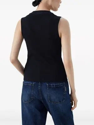 Brunello Cucinelli Contrast-stitch Tank - Black