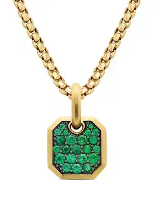 David Yurman 18kt Yellow Roman Emerald Amulet - Gold