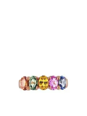 PRAGNELL 18kt Rose Gold Rainbow Sapphire Ring - Pink