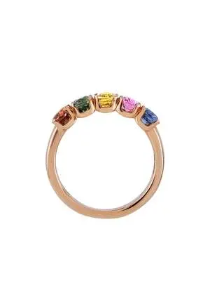 PRAGNELL 18kt Rose Gold Rainbow Sapphire Ring