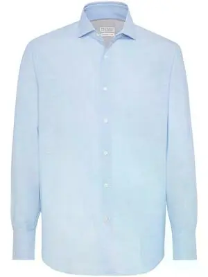 Brunello Cucinelli Long-sleeve Cotton Shirt - Blue
