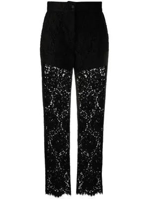 Dolce & Gabbana Embroidered Straight-leg Trousers - Black