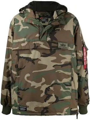Alpha Industries Wp Hooded Camouflage-print Windbreaker