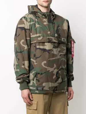 Alpha Industries Wp Hooded Camouflage-print Windbreaker