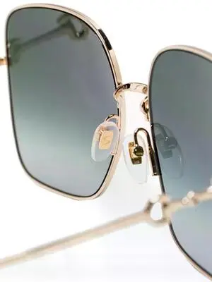 Gucci Horsebit Detail Square-frame Sunglasses - Gold