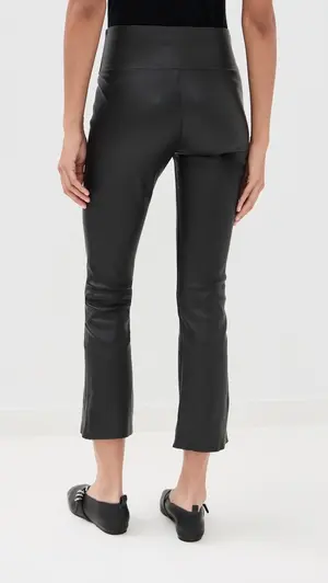 Sprwmn Leather Crop Flare Leggings