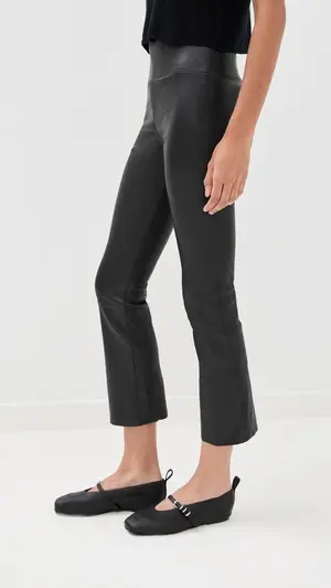 Sprwmn Leather Crop Flare Leggings