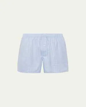 Hanro Fancy Woven Cotton Boxers - Comb Structure