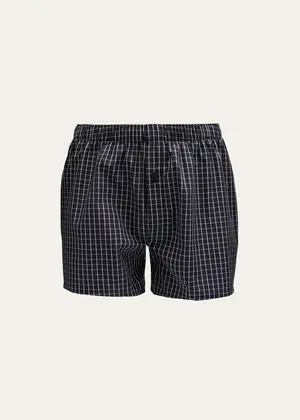 Hanro Fancy Woven Cotton Boxers Conventional Chec