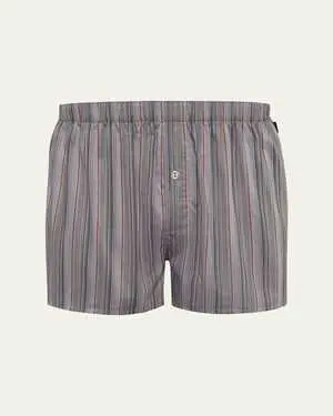 Hanro Fancy Woven Cotton Boxers Fading Stripe