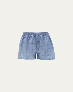 Hanro Fancy Woven Cotton Boxers Galactic Check