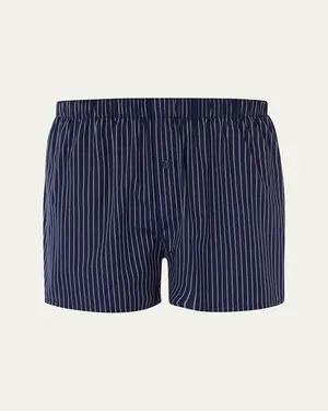 Hanro Fancy Woven Cotton Boxers Pure Stripe