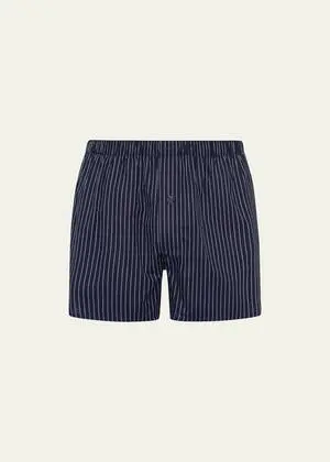 Hanro Fancy Woven Cotton Boxers Timeless Stripe