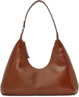 By Far BY FAR Brown Lizard Amber Shoulder Bag Tn Tan