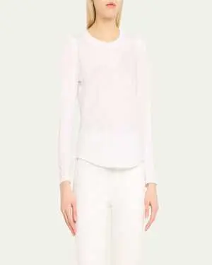 Veronica Beard Mason Long-sleeve Tee - White