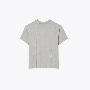 Tory Burch Boxy Tissue-weight Mélange T-shirt