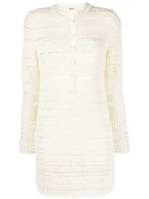 Saint Laurent Pointelle-knit Mini Dress