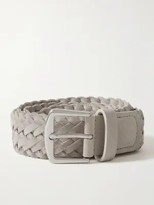 Loro Piana Woven Suede Belt - Neutrals